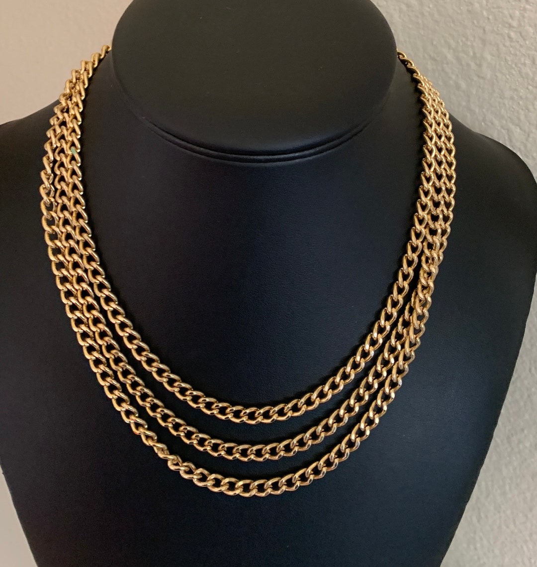 Extra Long Simple Classic 55 Inch Gold Plated Sturdy Curb Chain ...