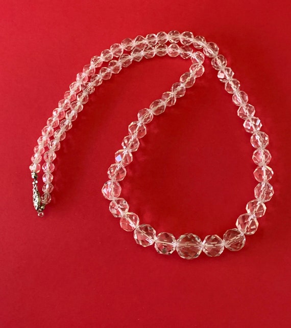 Vintage Single Strand Clear Glass Graduated Bead 24 I… - Gem