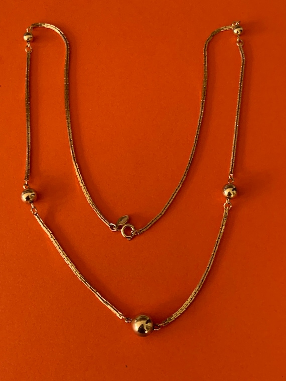 1970's Vintage Avon Shiny Gold Decorative Chain and G… - Gem
