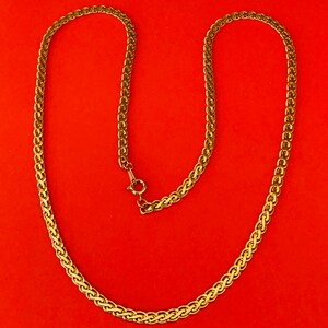 Long Flat Gold Plated Textured Decorative Princess Length Chain ...