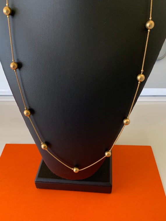 1970's Shiny Gold Decorative Chain and Gold Bead Neck… - Gem