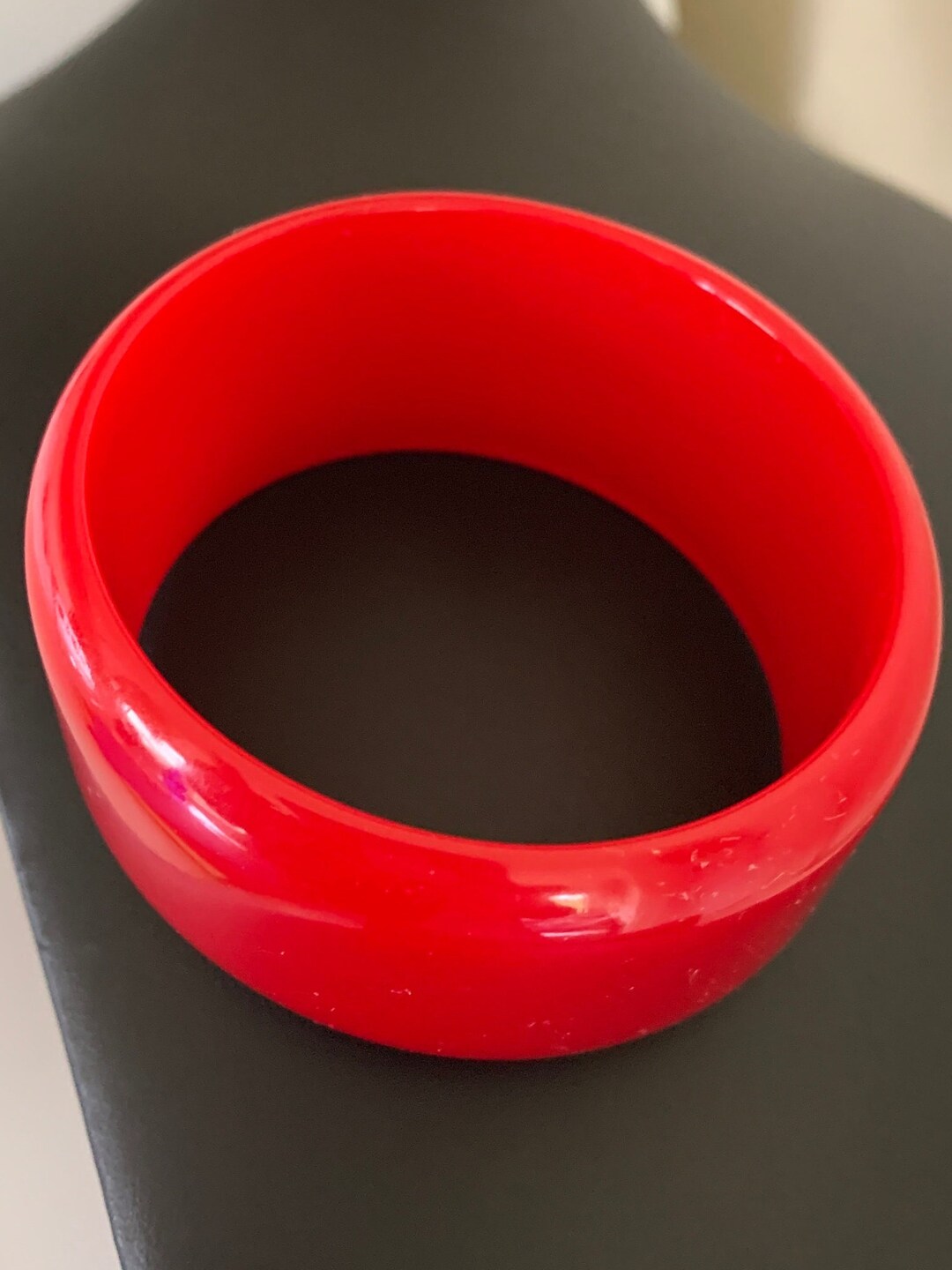 Bakelite Bright Cherry Red Wide Bangle Tested - Etsy