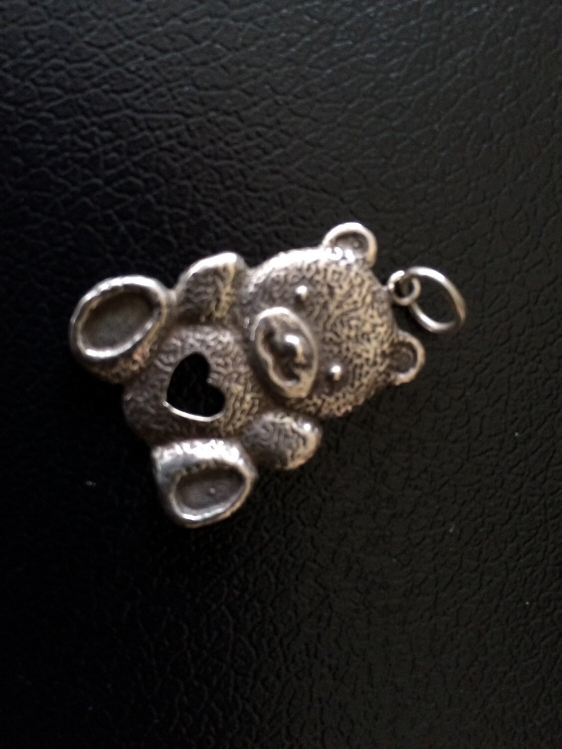 Vintage Sterling Silver Teddy Bear Pendant With Heart | Etsy