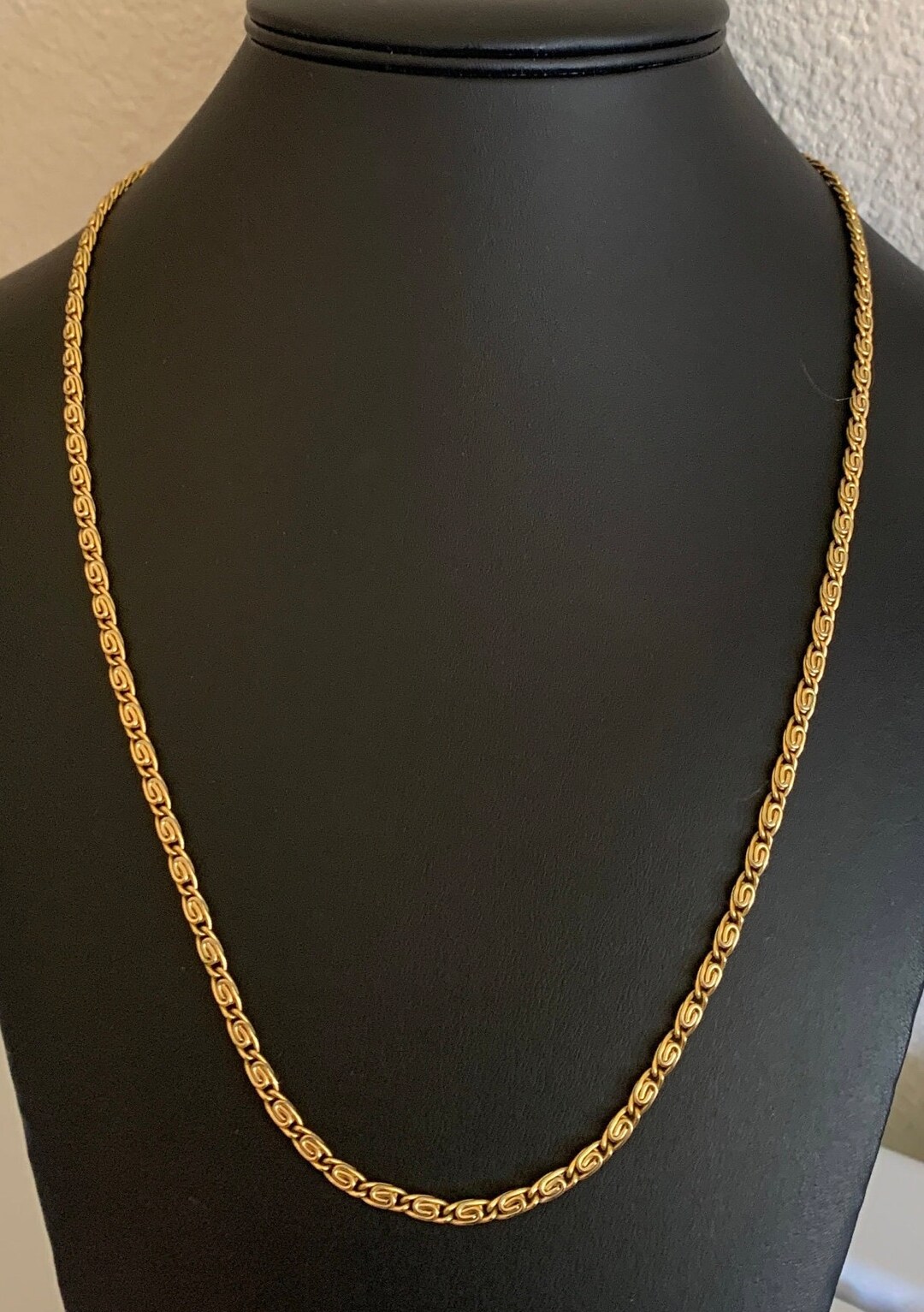 Gold Tone Greek Key Link Chain Necklace - Etsy