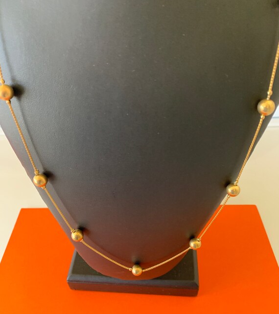 1970's Shiny Gold Decorative Chain and Gold Bead Neck… - Gem