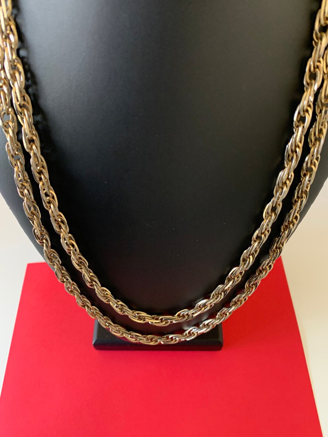 Vintage Classic Signed Monet Long Rope Chain Necklace - Etsy