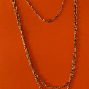 Glittery Gold Twisted Two Layer Chain Necklace - Etsy