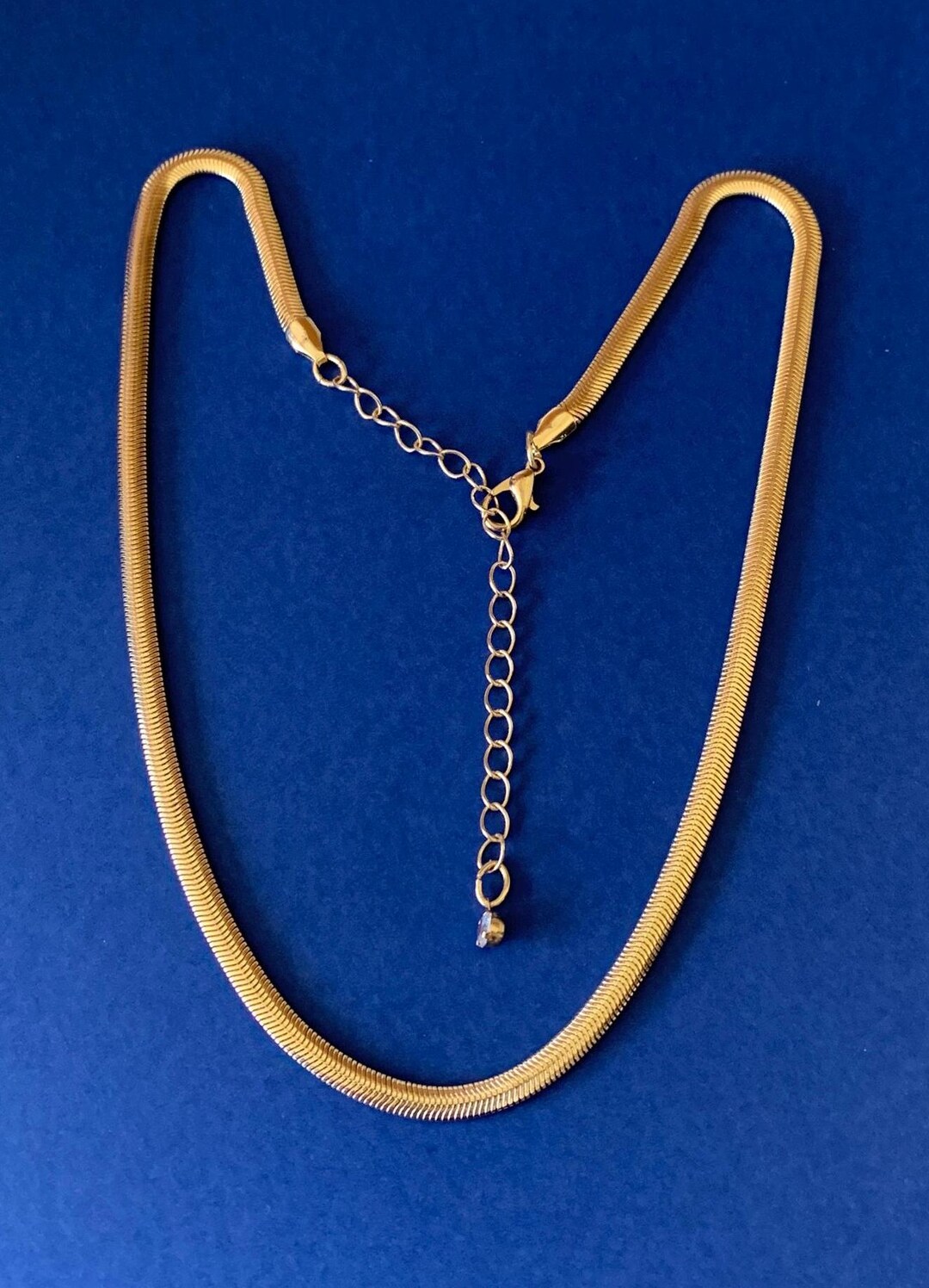 Vintage Classic Short 19 1/2 Inch Long Snake Chain Necklace - Etsy