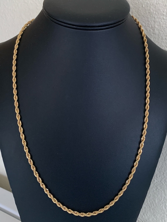 Napier 24 Inch Glittery Gold Twisted Rope Chain Neckl… - Gem