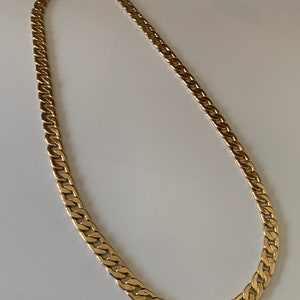 Simple Classic Gold Tone Decorative Flat Link 23-inch Necklace - Etsy
