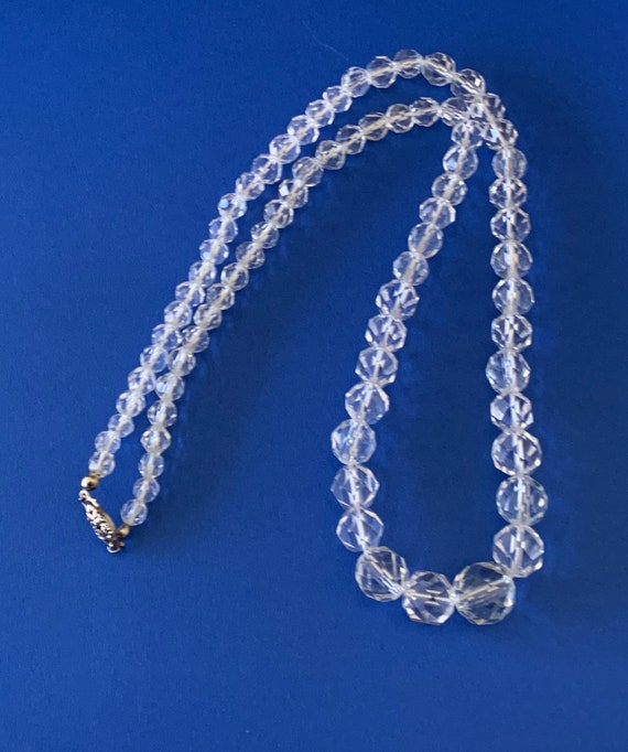 Vintage Single Strand Clear Glass Graduated Bead 24 I… - Gem