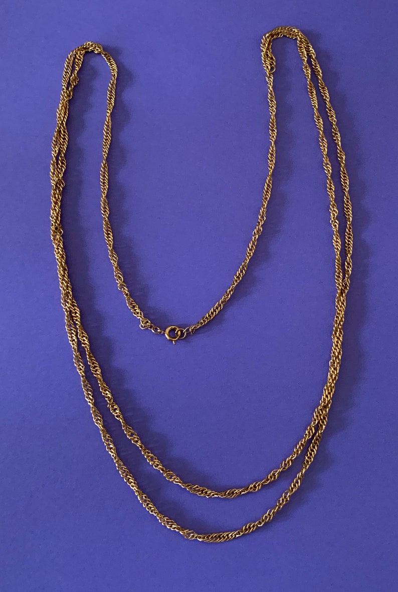 Glittery Gold Twisted Two Layer Chain Necklace - Etsy