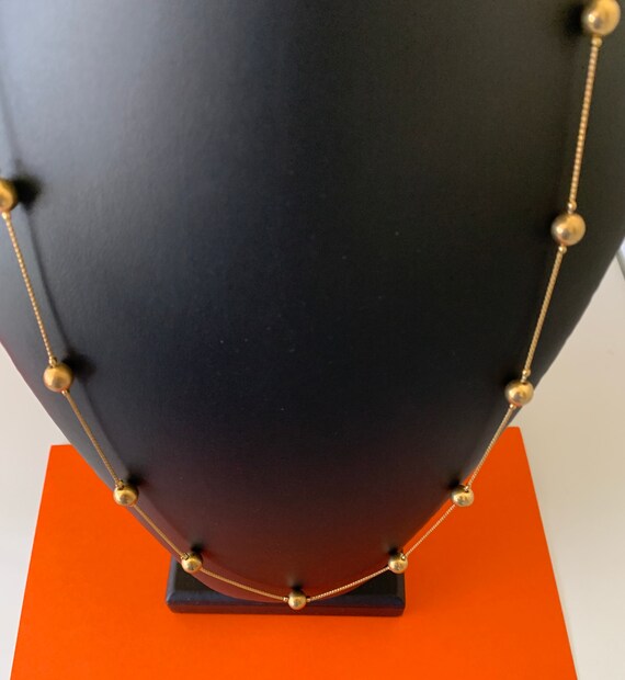 1970's Shiny Gold Decorative Chain and Gold Bead Neck… - Gem