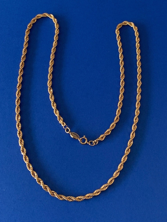 Napier 24 Inch Glittery Gold Twisted Rope Chain Neckl… - Gem