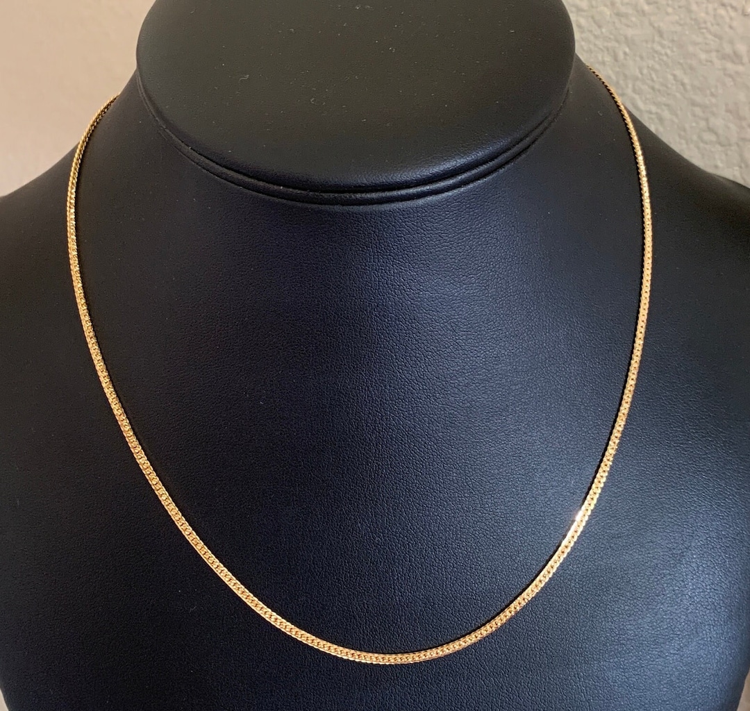 18 Inch 2mm Flat Shiny Gold Plated Chain - Etsy
