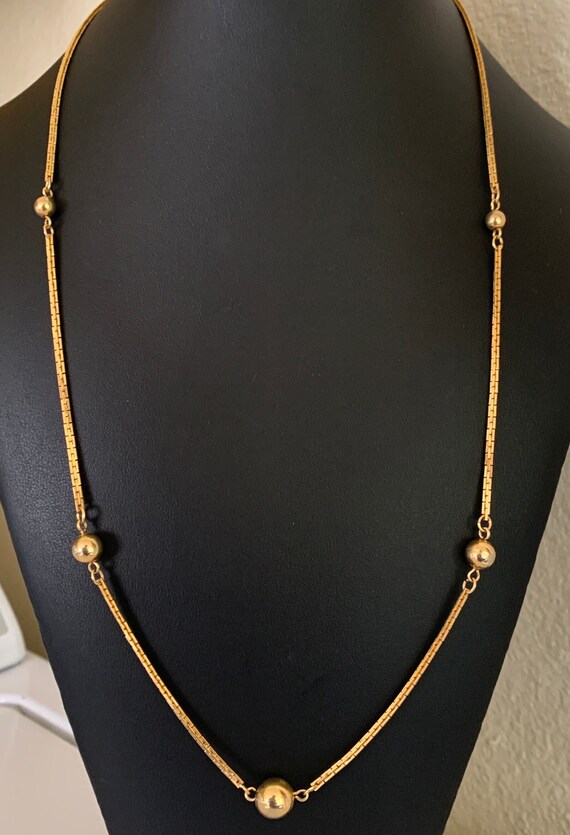 1970's Vintage Avon Shiny Gold Decorative Chain and G… - Gem