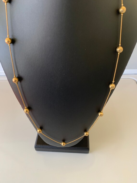 1970's Shiny Gold Decorative Chain and Gold Bead Neck… - Gem