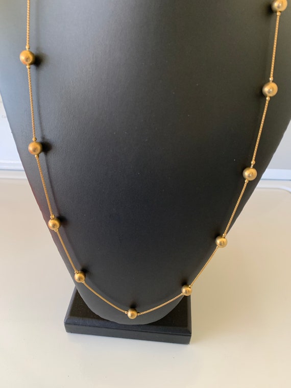 1970's Shiny Gold Decorative Chain and Gold Bead Neck… - Gem