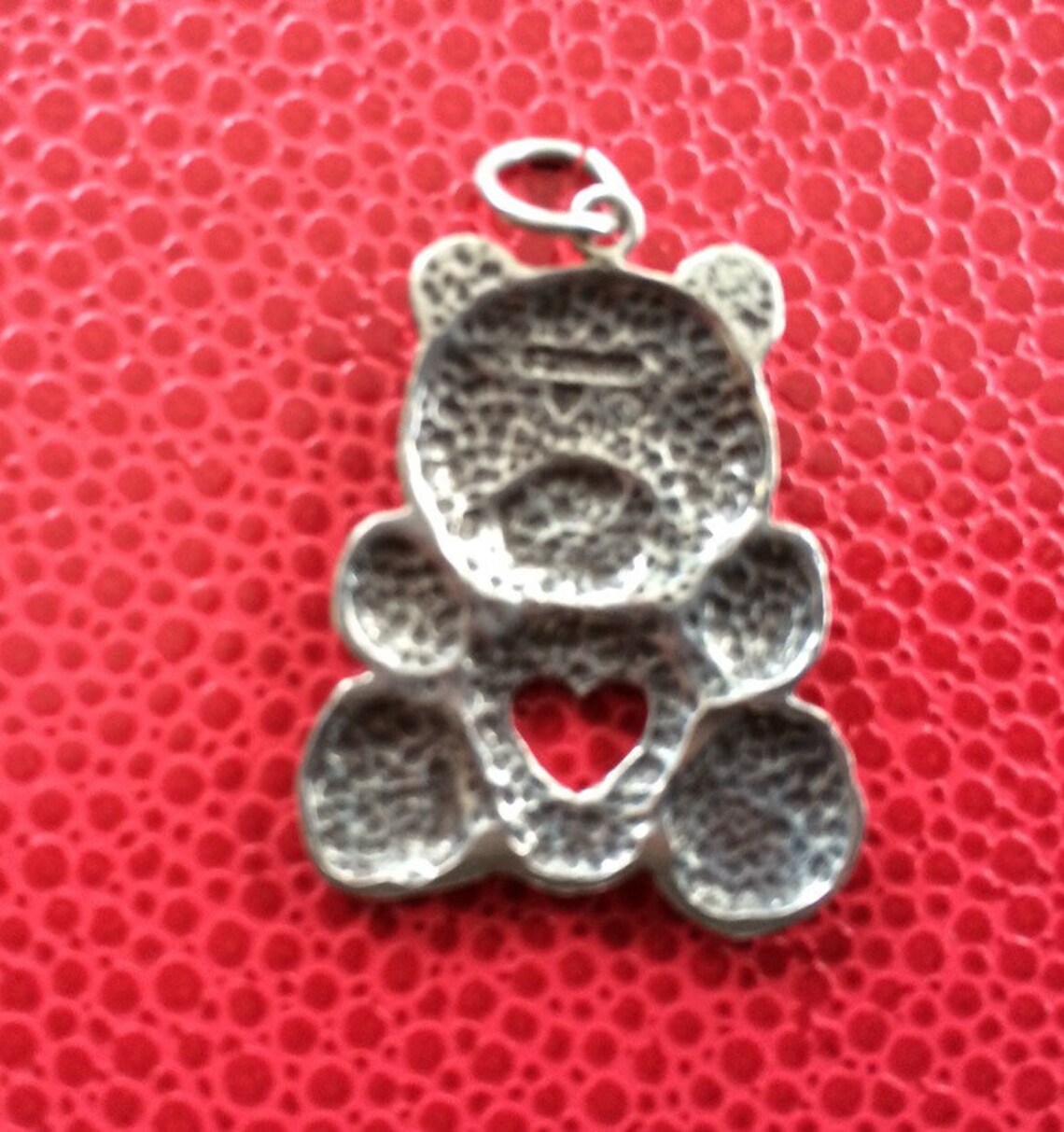 Vintage Sterling Silver Teddy Bear Pendant With Heart | Etsy