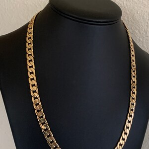 Simple Classic Gold Tone Decorative Flat Link 23-inch Necklace - Etsy