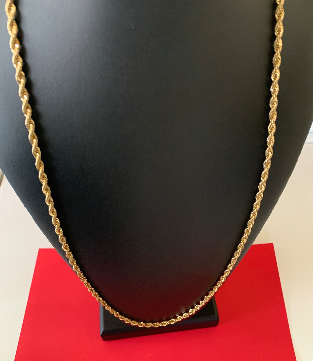 Twisted Long 4mm Gold Plated 30 Inch Rope Chain - Etsy
