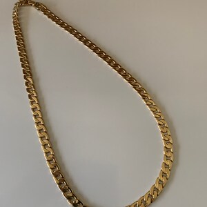 Simple Classic Gold Tone Decorative Flat Link 23-inch Necklace - Etsy