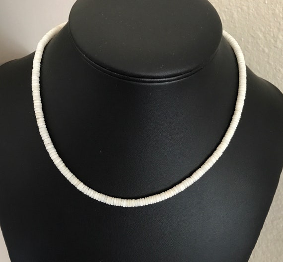Minimal Classic White Clam Shell Heishi With Decorati… - Gem