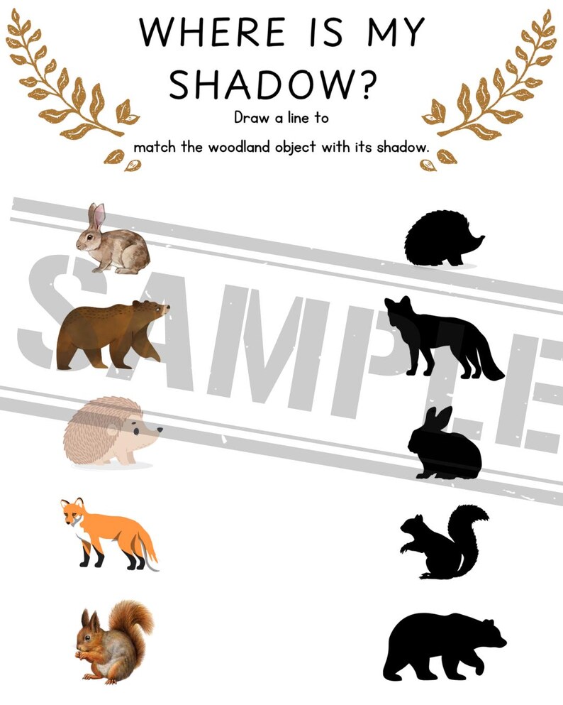 Woodland Animals Activity Pack | Preschool Learning Printables (PDF) - Etsy
