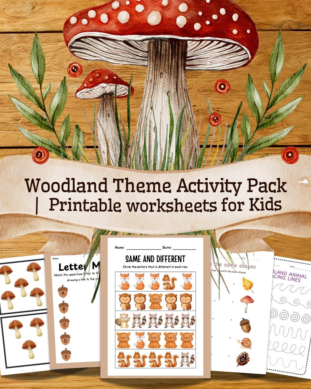 Woodland Animals Activity Pack | Preschool Learning Printables (PDF) - Etsy
