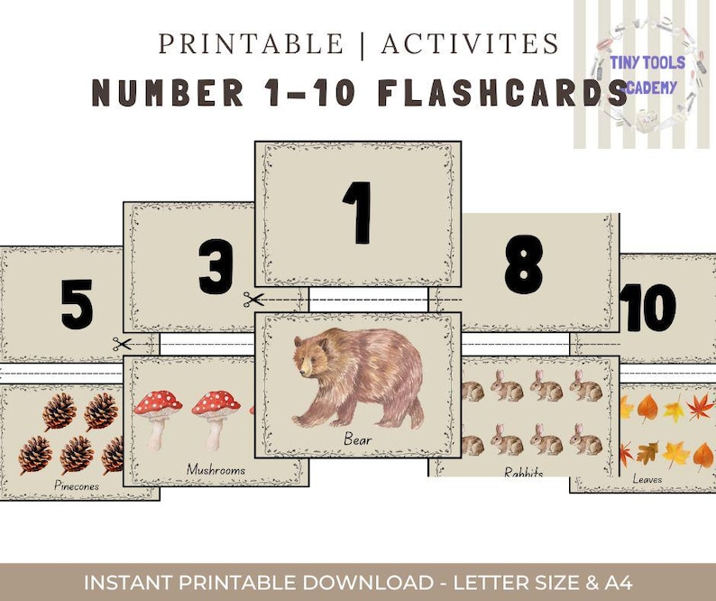 Woodland Theme Number Flashcards | 1–10 Counting Cards for Preschool ...