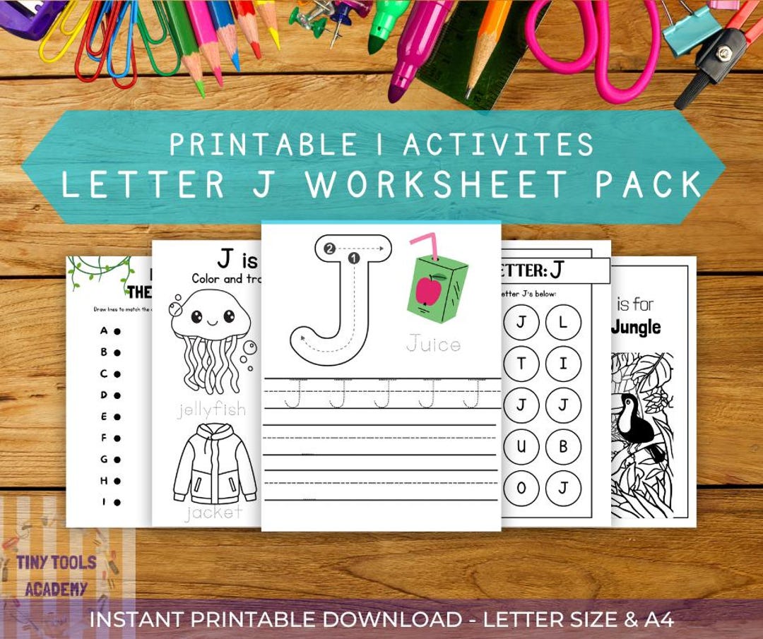 Letter J Activity Pack | Preschool & Kindergarten Worksheets - Etsy