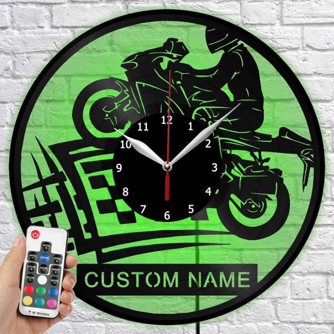 Motogp Personalized Clock Art Wall Motogp Decor Vinyl Record Wall Clock ...