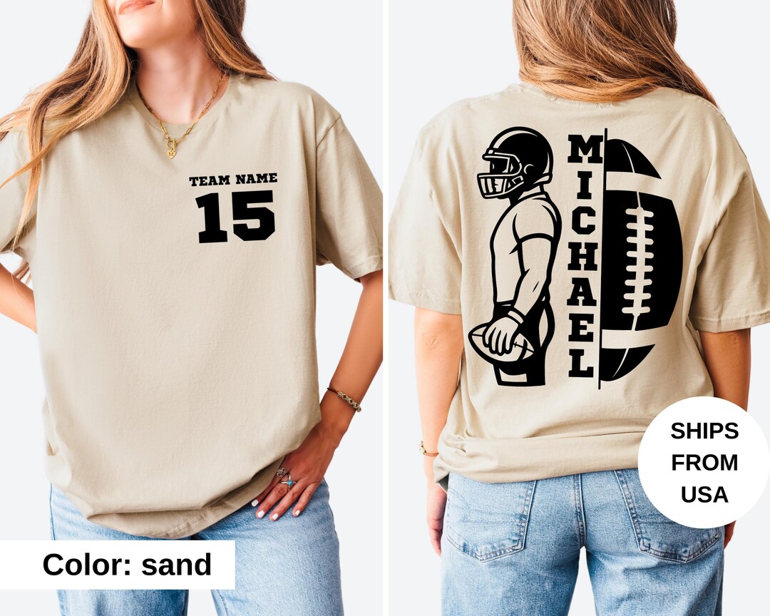 Customized Football Shirt, Custom Name Number Football Shirt, Game Day ...