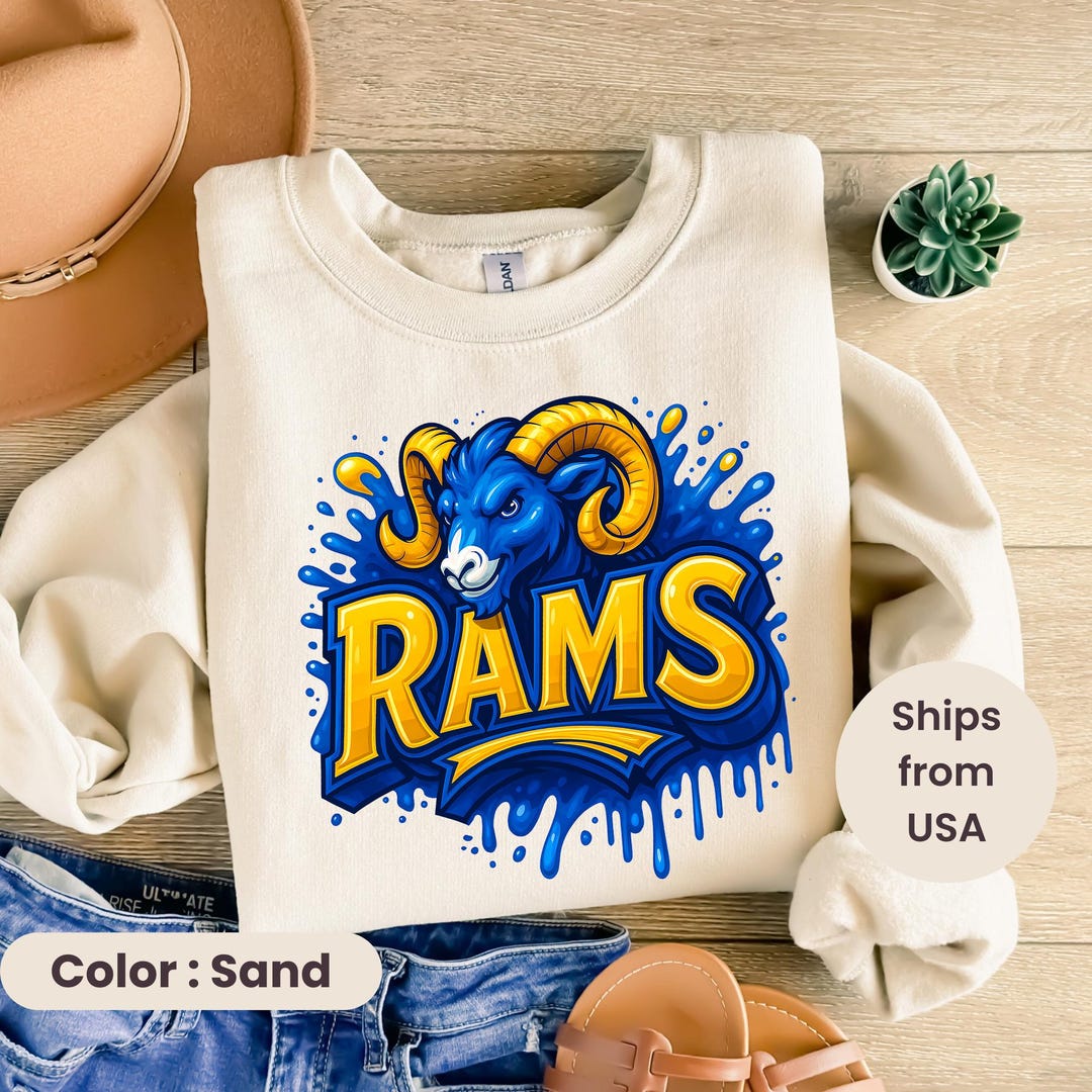 Rams Mascot Sweatshirt, Los Angeles Football Shirt,rams Team Tee, LA ...