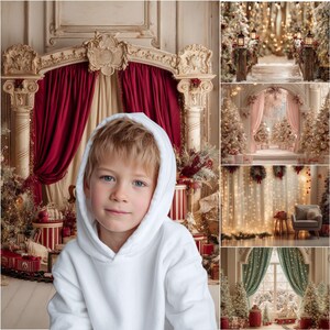 Christmas Digital Backdrop for Holiday Photos, Seasonal Winter Scene ...