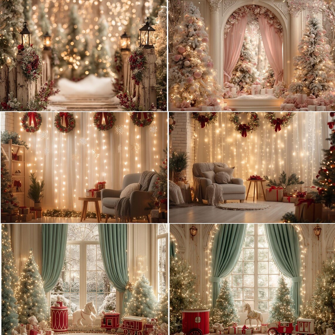 Christmas Digital Backdrop for Holiday Photos, Seasonal Winter Scene ...