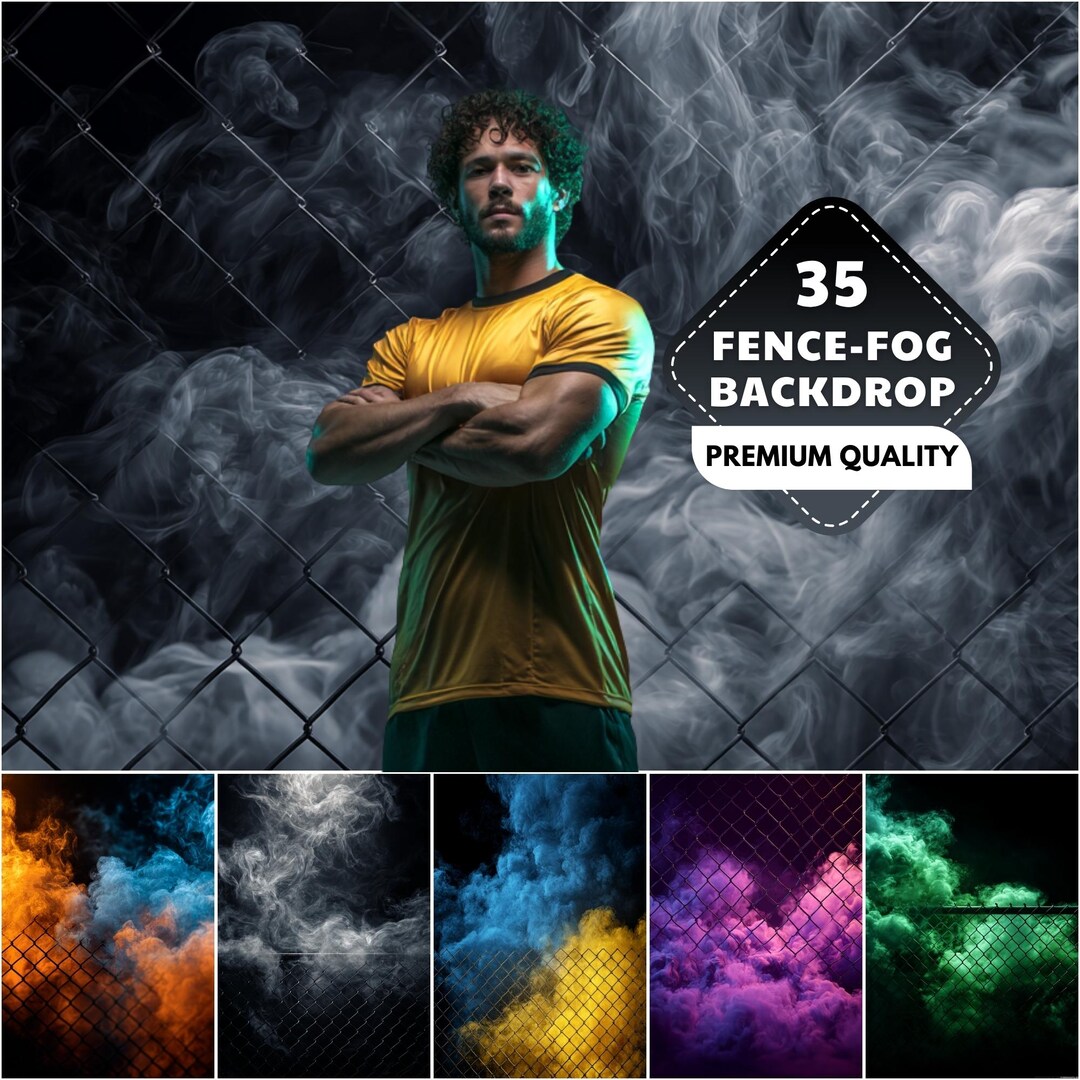 Color Smoke Fence Digital Backdrop: Sports Poster Background (JPG File ...