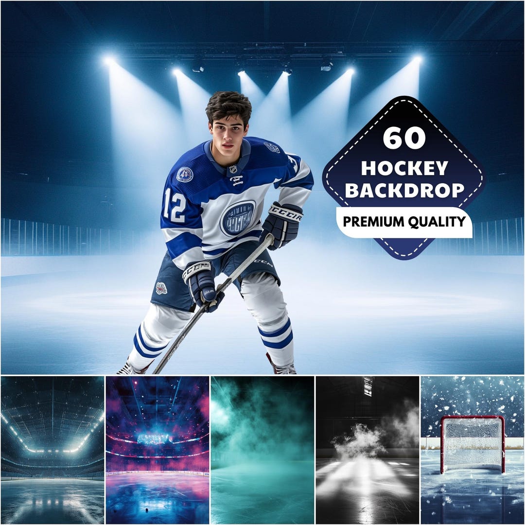 Hockey Photography Backdrop: Sports Banner, Senior Portraits (digital ...