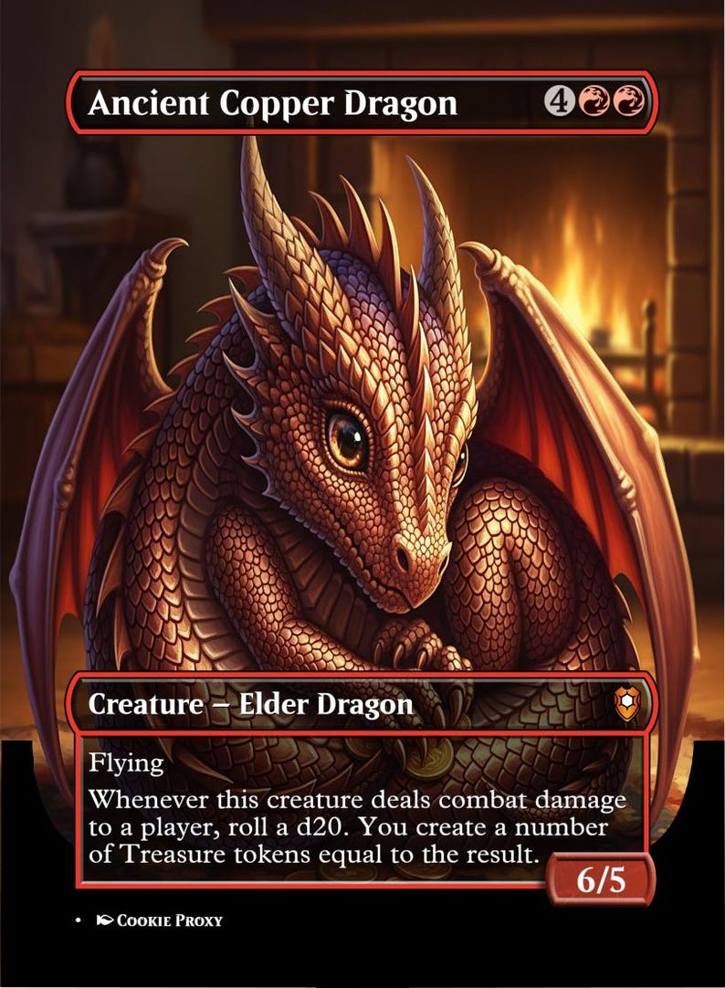 Ancient Copper Dragon [foil] - MTG Proxy - EDH Dragon - D20 - Dnd - Etsy