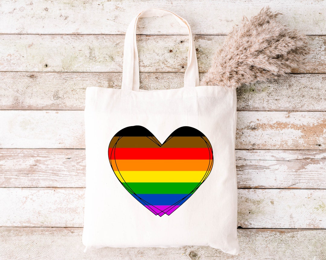 Intersectional Rainbow Pride Flag Heart eco Friendly Cotton Tote Bag - Etsy