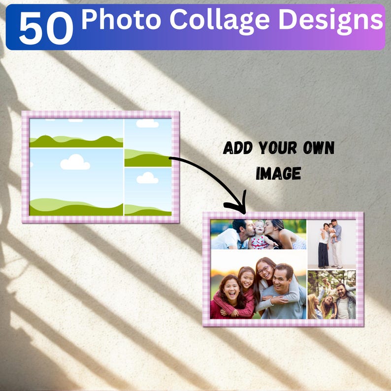 50 Photo Collage Template, Editable Canva Frames (digital Download ...