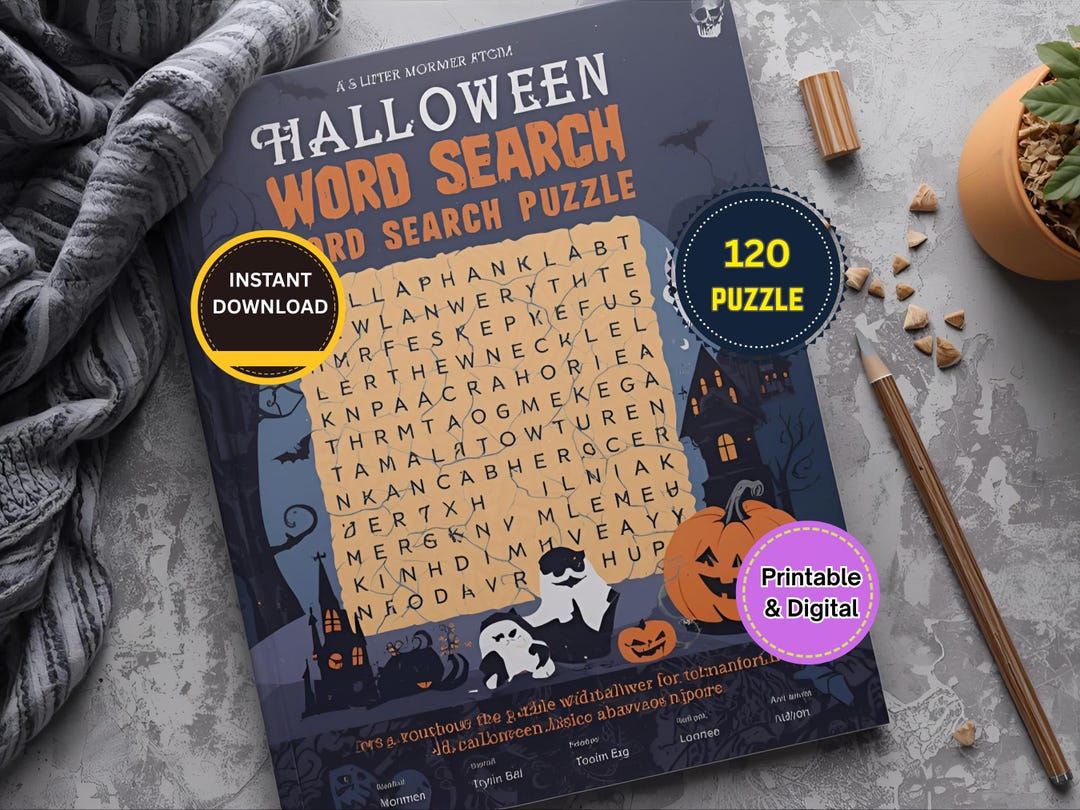 Halloween Word Search Puzzle Book for Adults - 120 Puzzles (digital ...