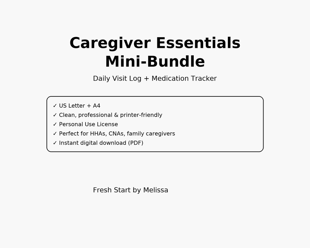 Caregiver Daily Visit Log + Medication Tracker | Printable Home Health ...