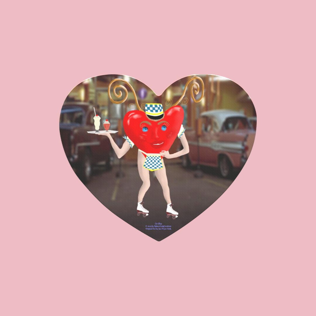 Mousepad - the Car Hop - Designer Heart-shaped - Robertlinkcreations - Etsy