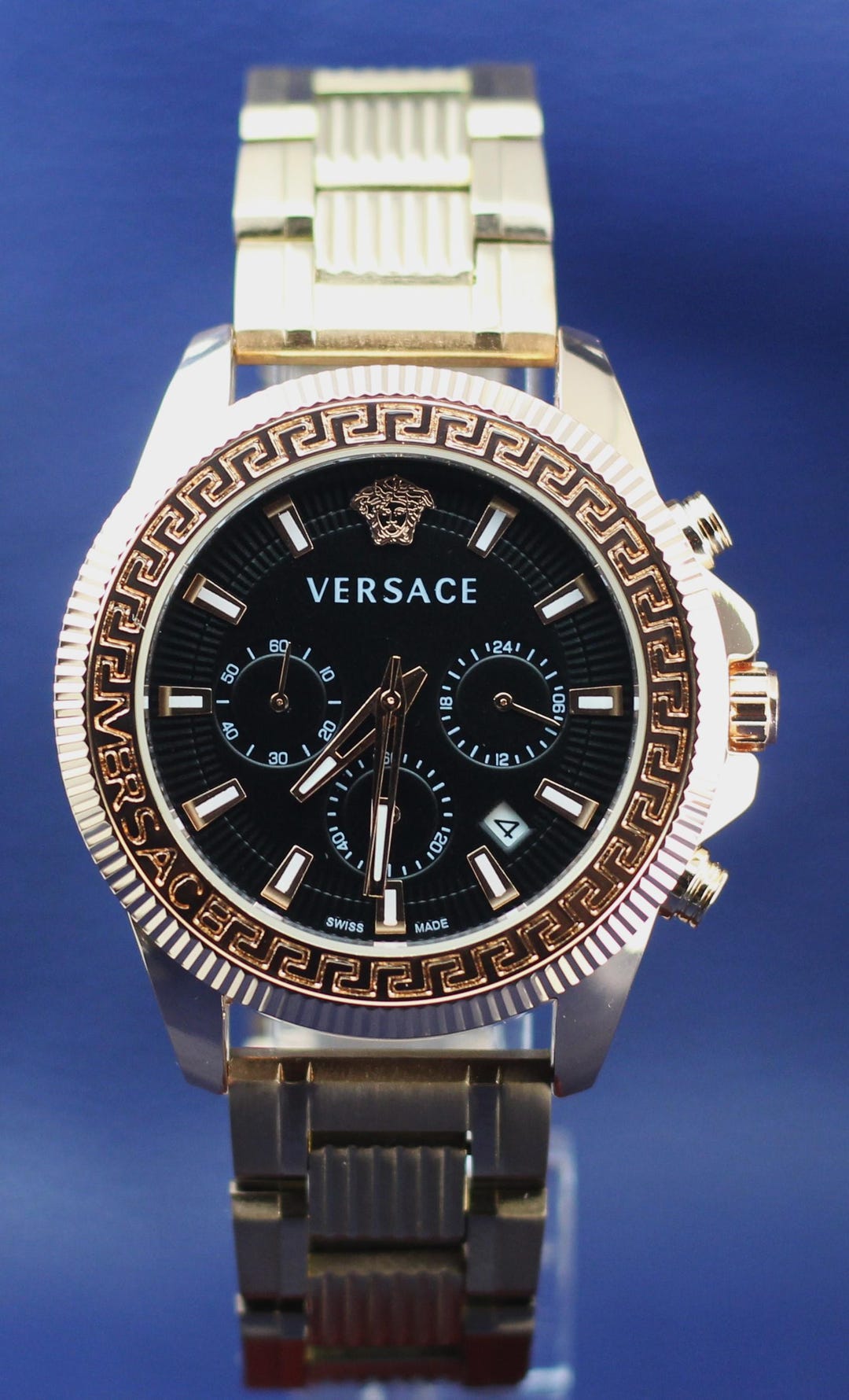 VERSACE Chronograph in Black Dial Quartz Movement Watch With Date ...