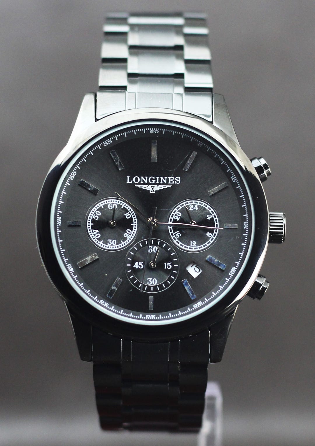 Longines Chronograph Quartz Movement Watch in Black Dial With Date ...