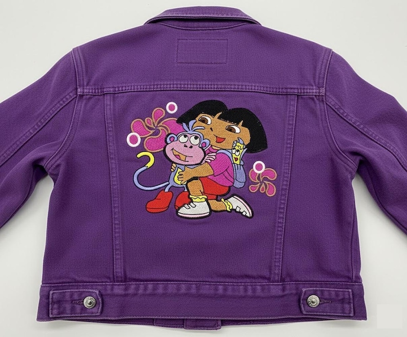 Dora Cartoon Girl & Monkey Embroidery Design | Kid's Apparel (digital ...