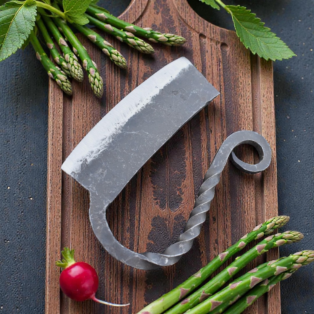 Hand Forged Iron Herb Cutting Knife | Traditional Kitchen Ironware ...