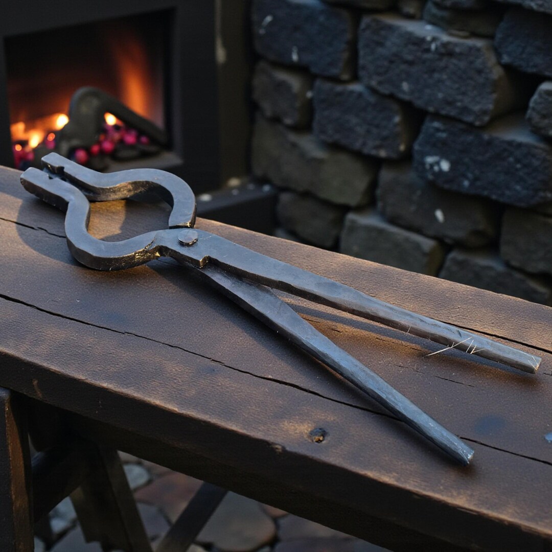Hand Forged Medieval Blacksmith Tongs – 12 Inch | Rustic Iron Forging ...