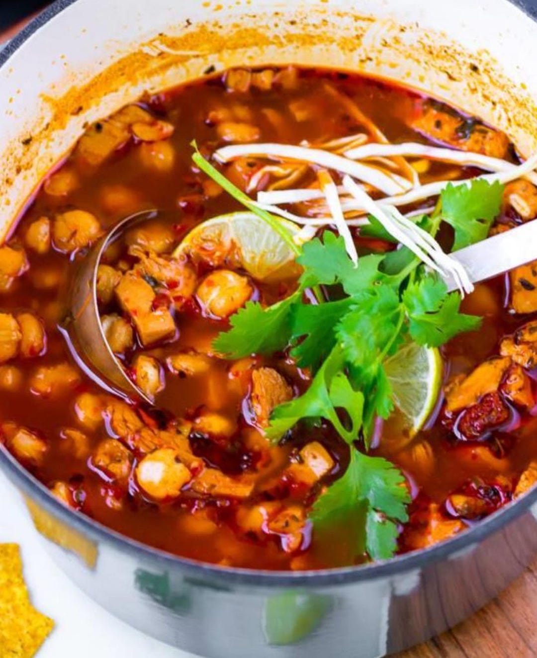 Pollo Pozole Rojo- Traditional Chicken Pozole Dinner - Etsy